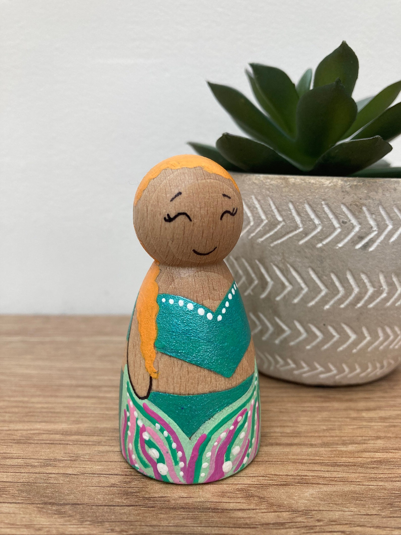 Mermaid Peg Dolls, Under the Sea Play Set, Ocean Themed Toys, Wooden ...
