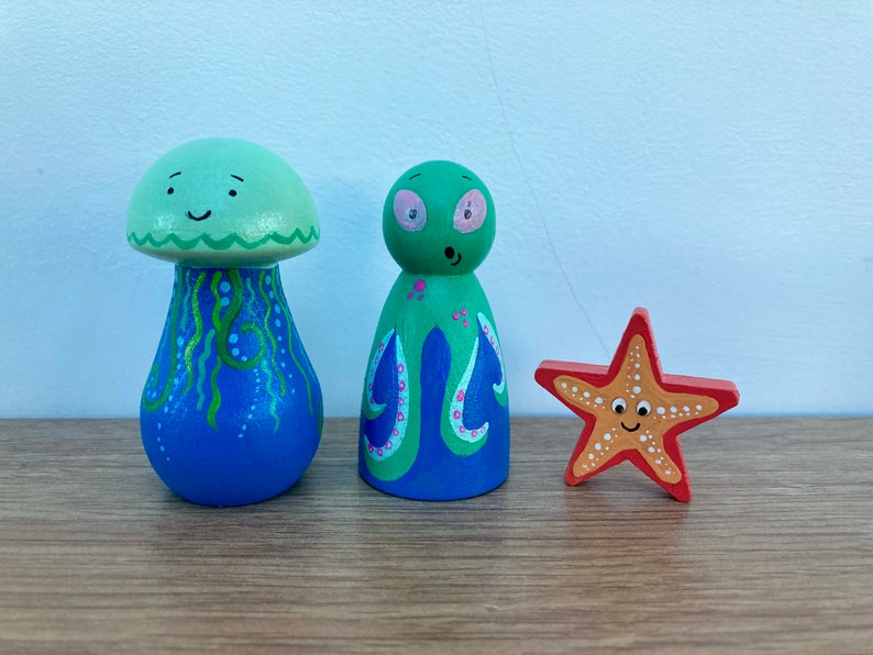 Mermaid Peg Dolls Under the Sea Play Set Ocean Themed Toys - Etsy UK