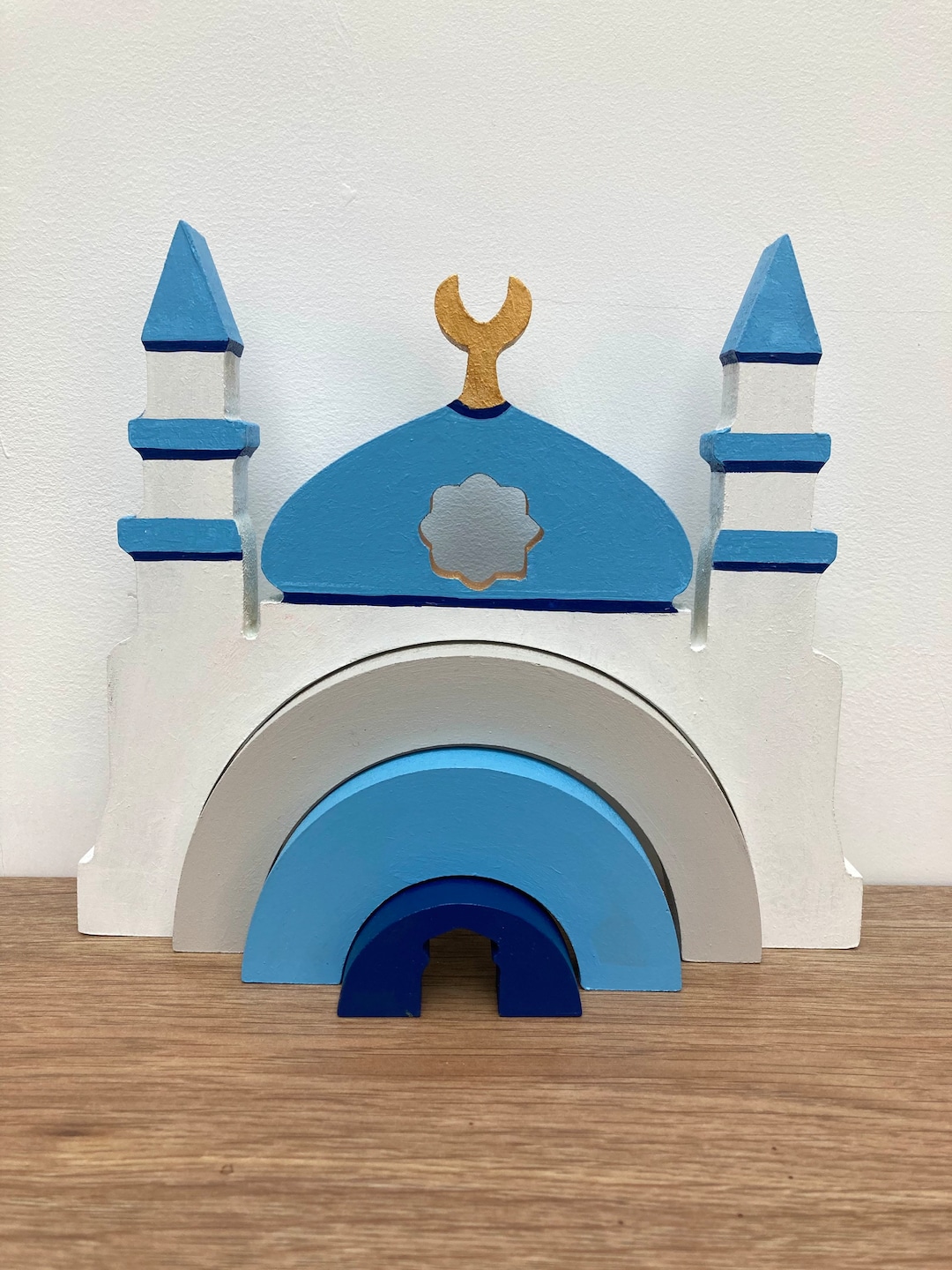 Wooden Toy Mosque, Wooden Masjid, Stacking Toys, Islamic Art, Religious ...