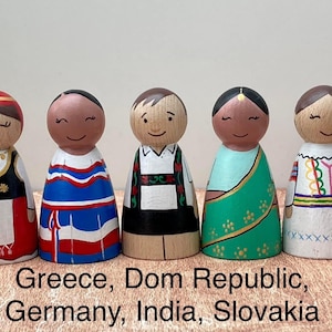 Multicultural Peg Dolls, International Traditional Costumes ...