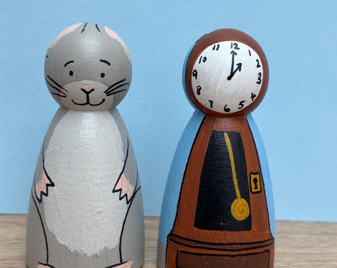Hickory Dickory Dock Peg Dolls, Nursery Rhyme Set, EYFS, Early Years ...
