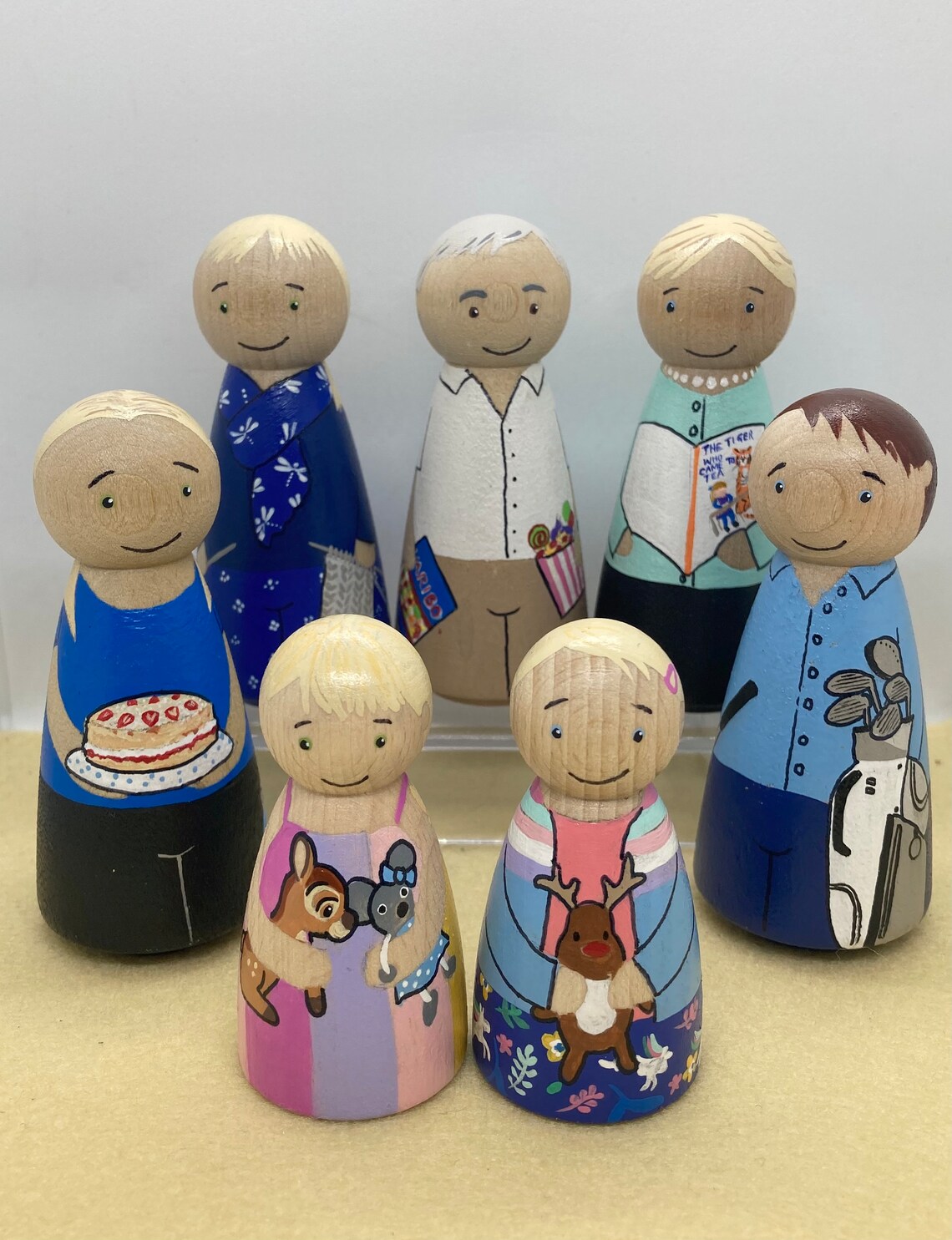 Custom Family Peg Doll, Personalised Gift, Stocking Filler, Pretend ...