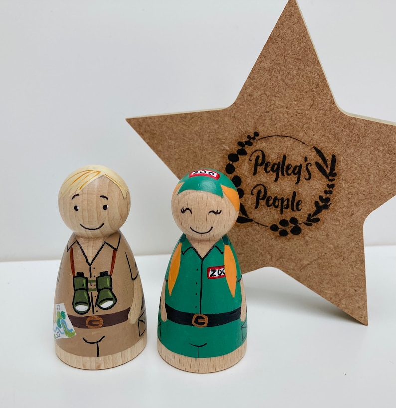 Animal Peg Dolls Zoo Animals Safari Peg Dolls Wooden - Etsy