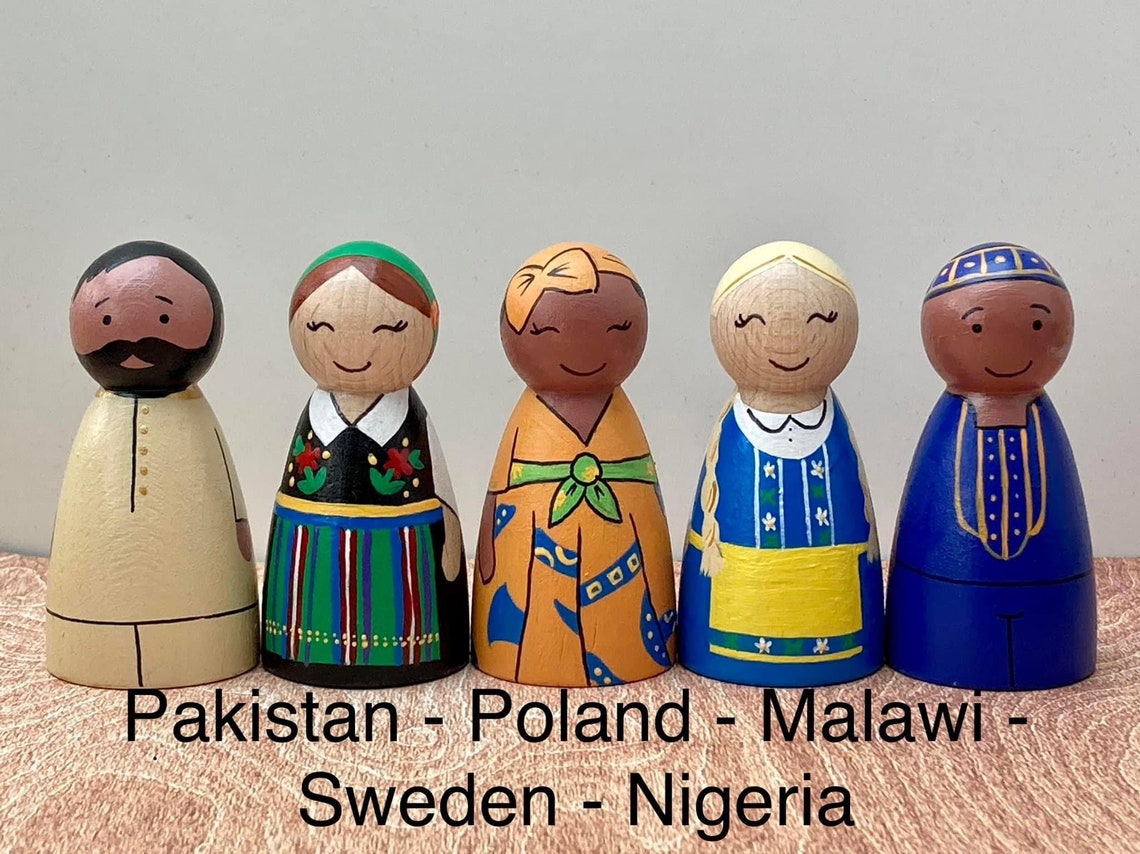Multicultural Peg Dolls, International Traditional Costumes ...