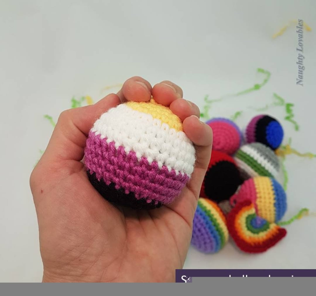 Crocheted LGBTQ Pride Flag Stress Ball: Bisexual, Transgender ...