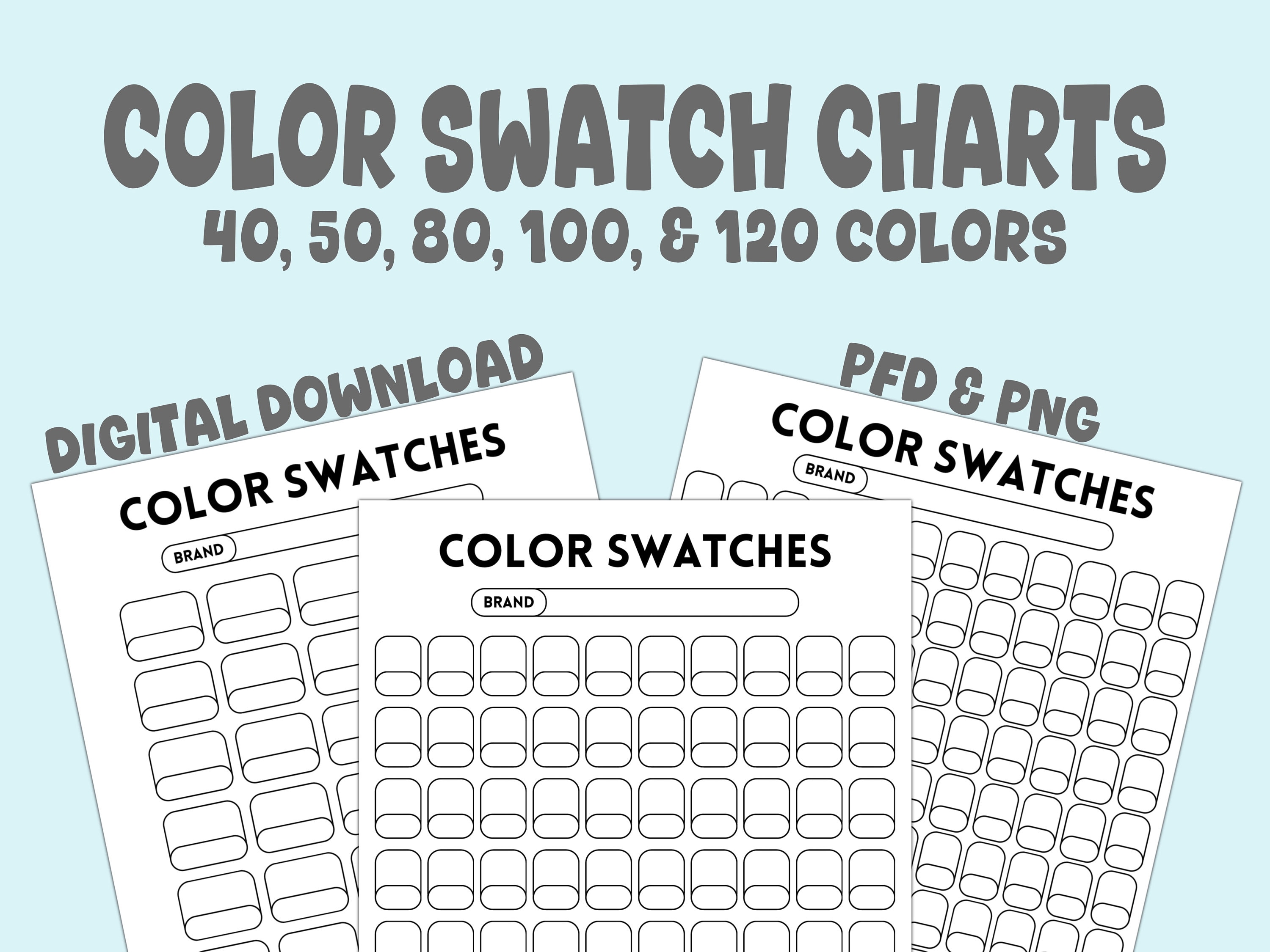 Color Swatch Chart Color Swatch Template DIY Color Swatch Marker ...