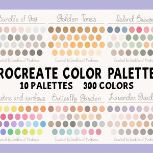 Procreate Color Palette Bundle 10 Color Palettes 300 Colors Color ...