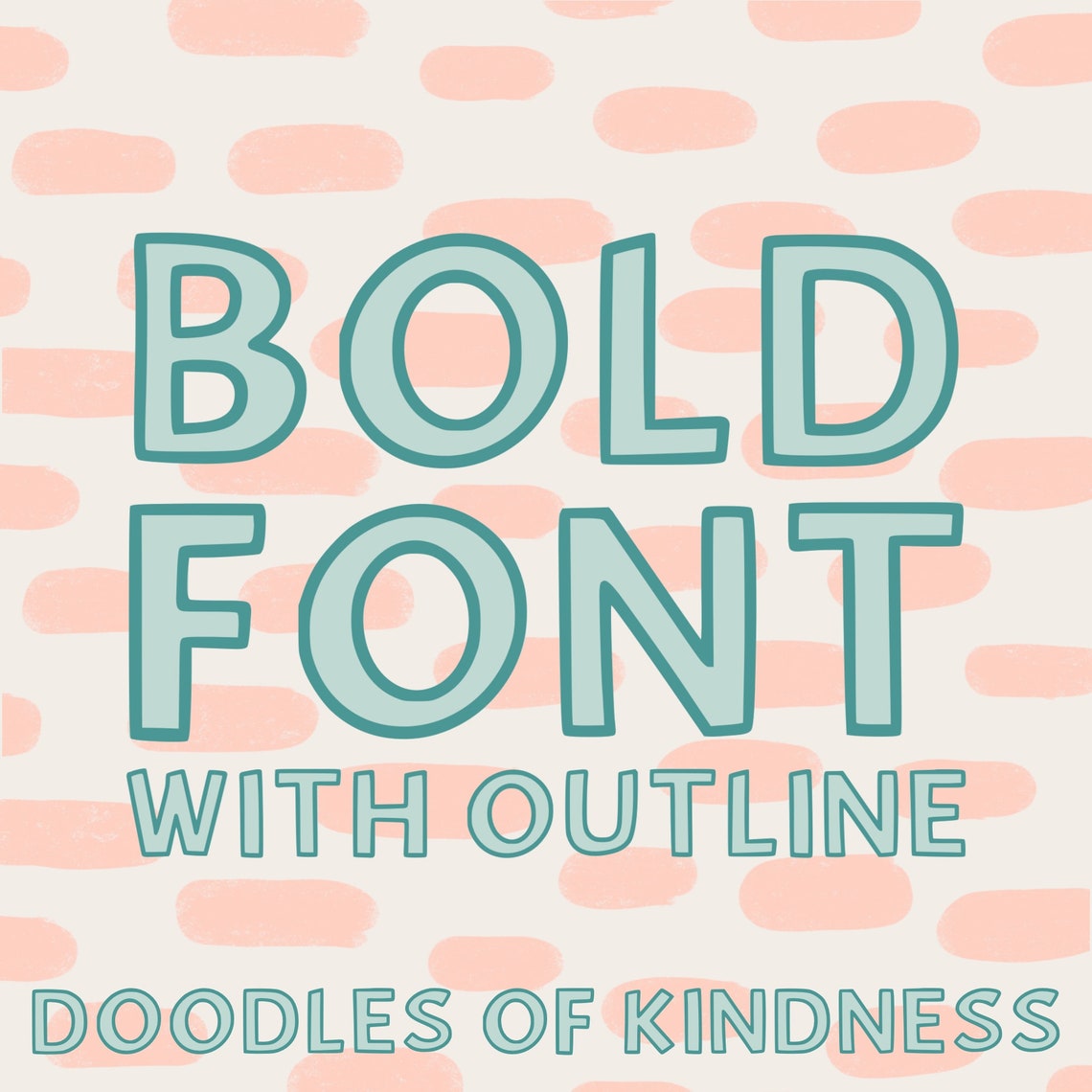 Bold Font With Outline for Procreate Outline Font Teacher - Etsy