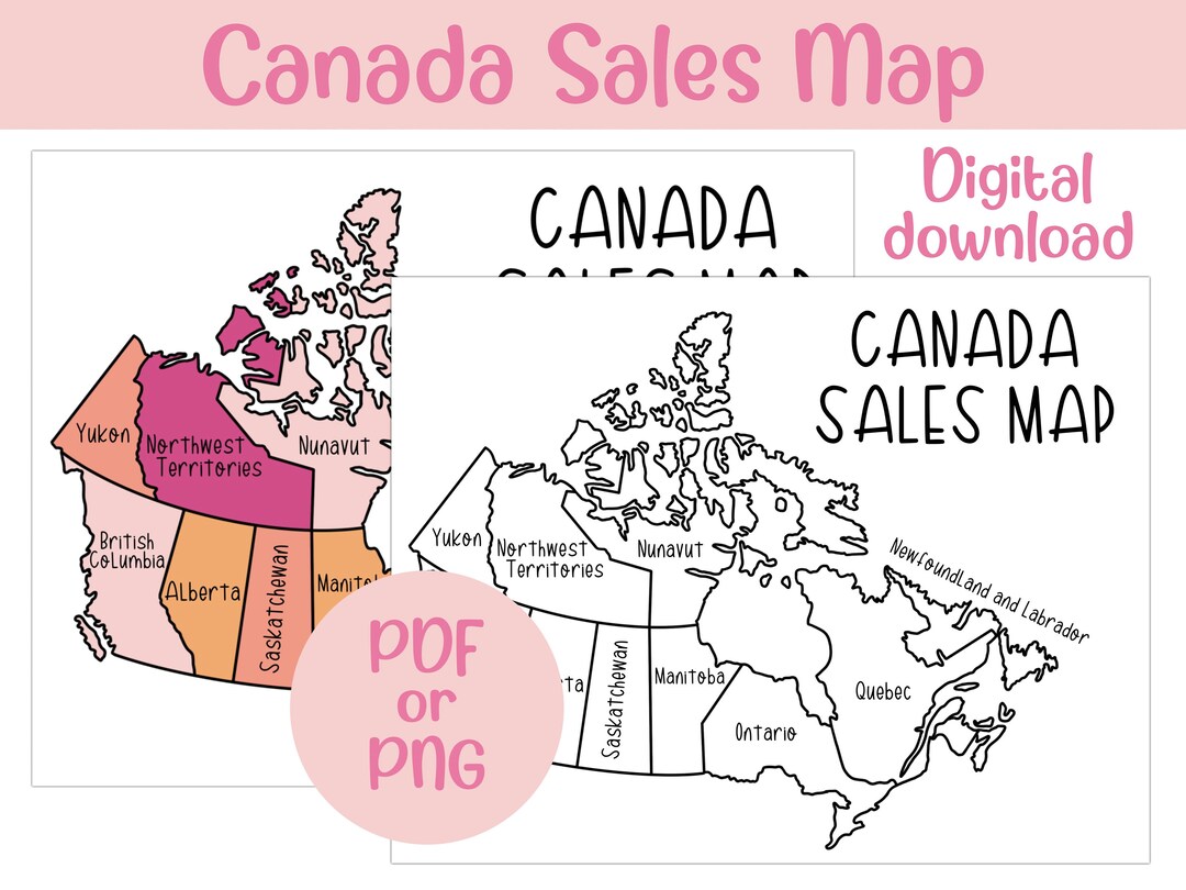 Canada Sales Map | Canada Territories Map Tracker | Sales Tracker ...