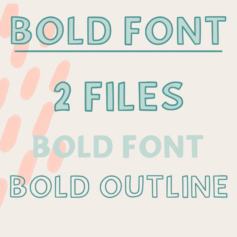 Bold Font With Outline for Procreate Outline Font Teacher - Etsy
