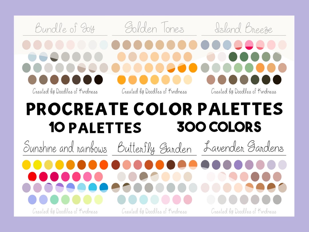 Procreate Color Palette Bundle 10 Color Palettes 300 Colors Color ...
