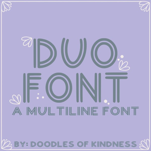 Double Line Font - Etsy