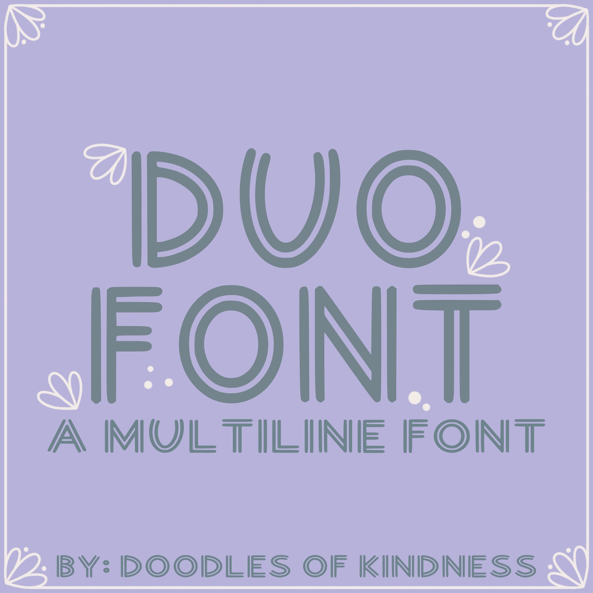 Duo Font Multiline Font for Procreate Line Font Round - Etsy