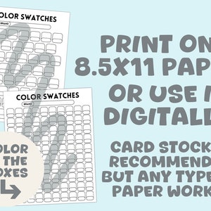 Color Swatch Chart | Color Swatch Template | DIY Color Swatch Marker ...