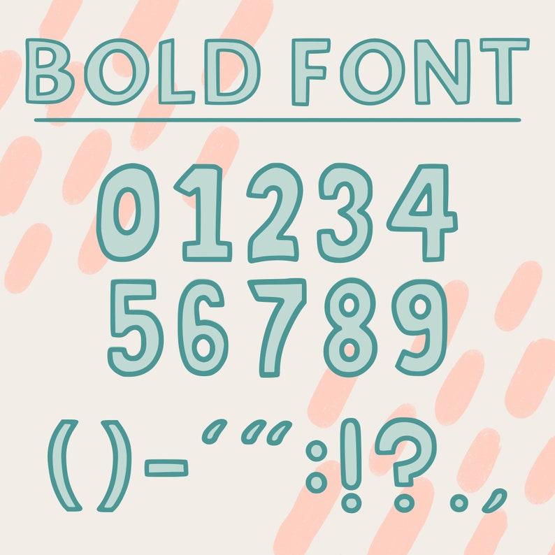 Bold Font With Outline for Procreate Outline Font Teacher - Etsy