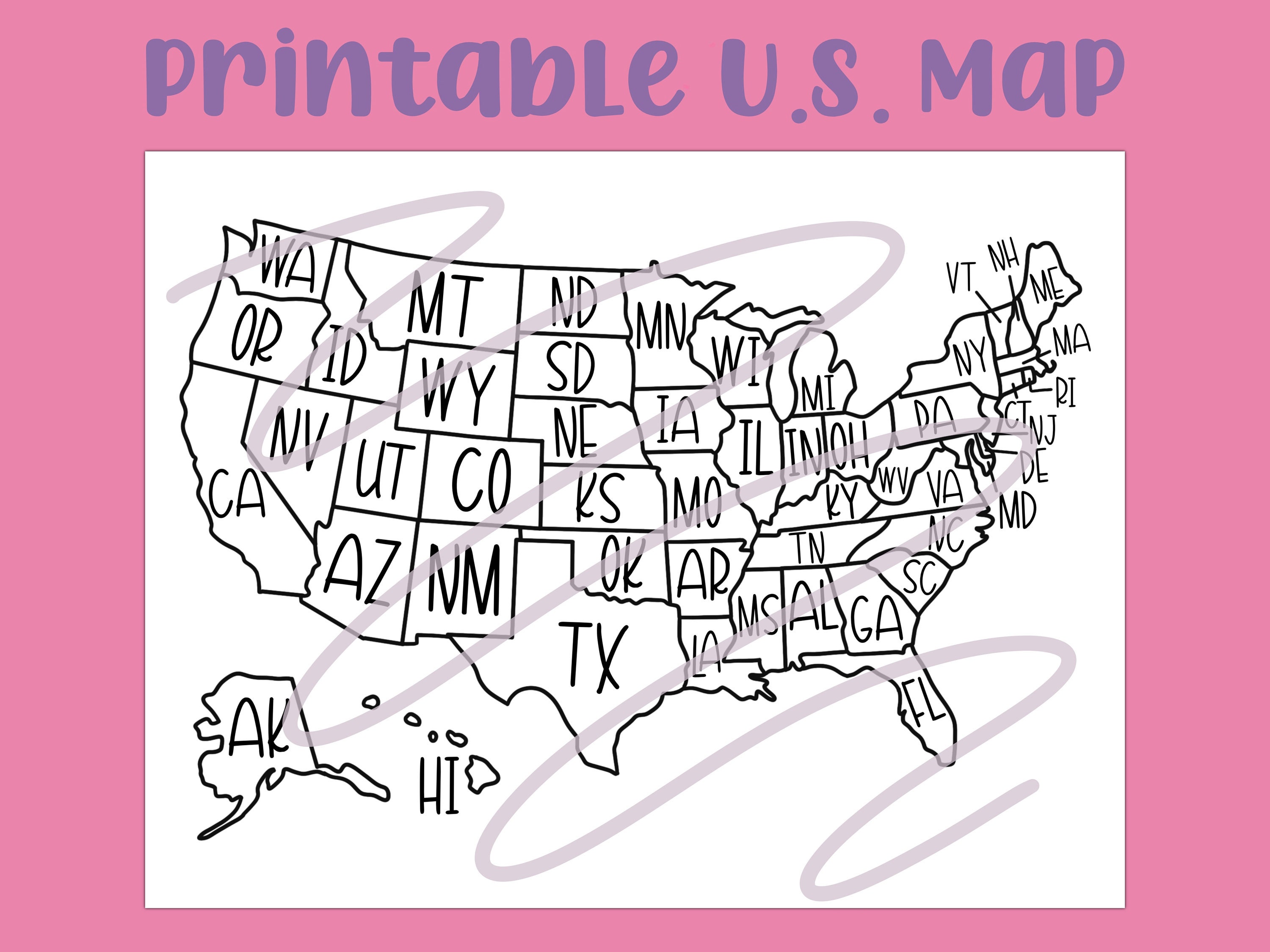 United States of America Map | Where I’ve Been Map | 50 States Map | US ...