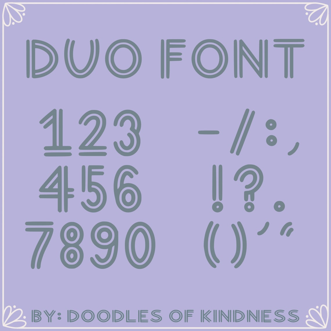 Duo Font | Multiline Font for Procreate | Line Font | Round Font ...