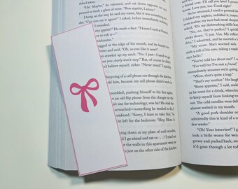 Pink Bow Bookmark Book Accessories Reader Gift Coquette - Etsy
