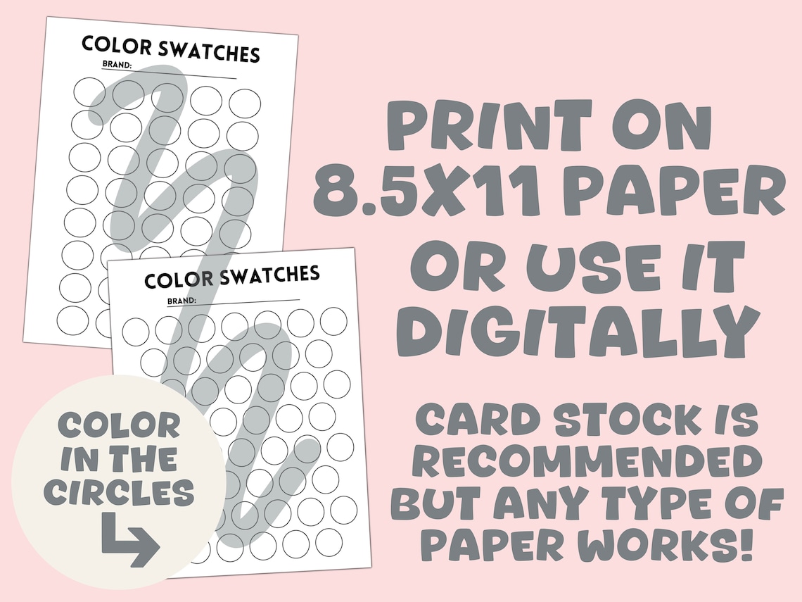 Color Swatch Chart | Color Swatch Template | DIY Color Swatch Marker ...