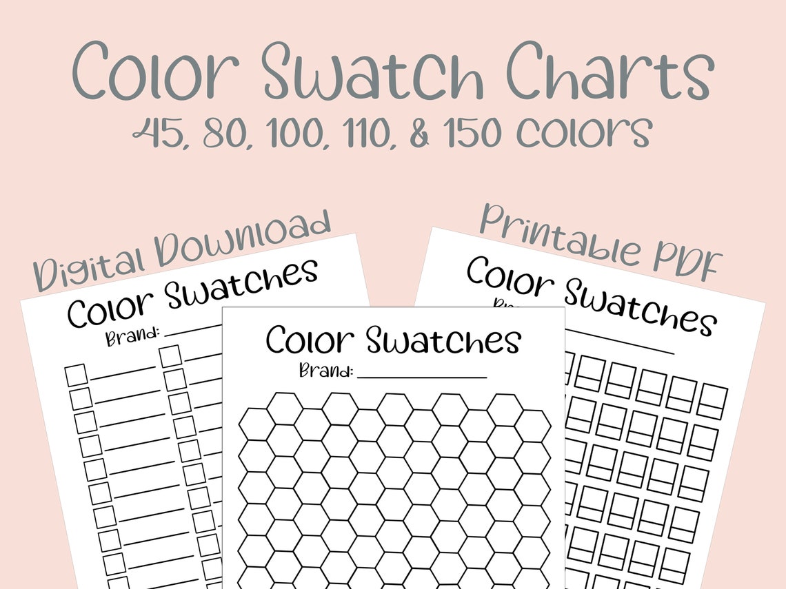 Color Swatch Chart Color Swatch Template DIY Color Swatch - Etsy
