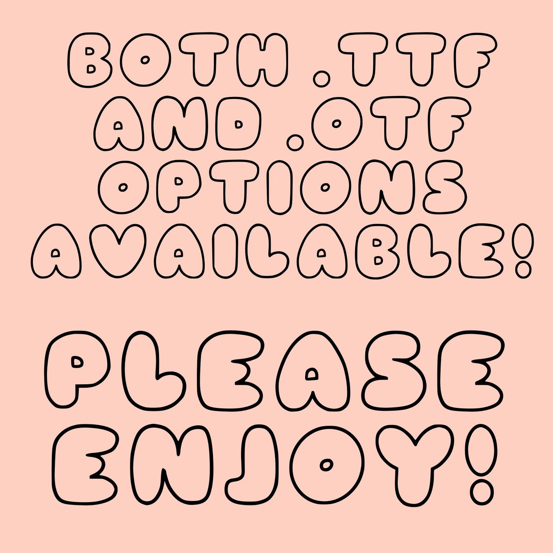Bubbly Outline Font for Procreate (digital Download) - Etsy