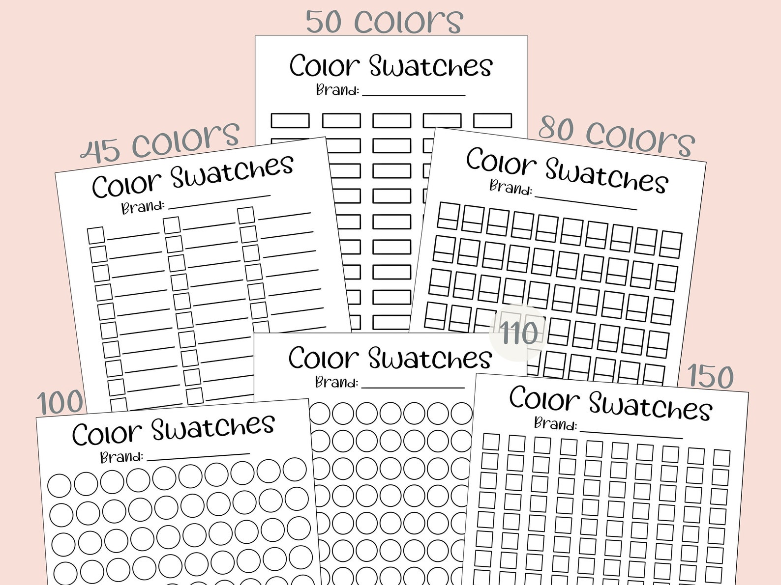 Color Swatch Chart Color Swatch Template DIY Color Swatch - Etsy