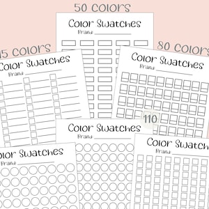 Color Swatch Chart Color Swatch Template DIY Color Swatch Marker ...