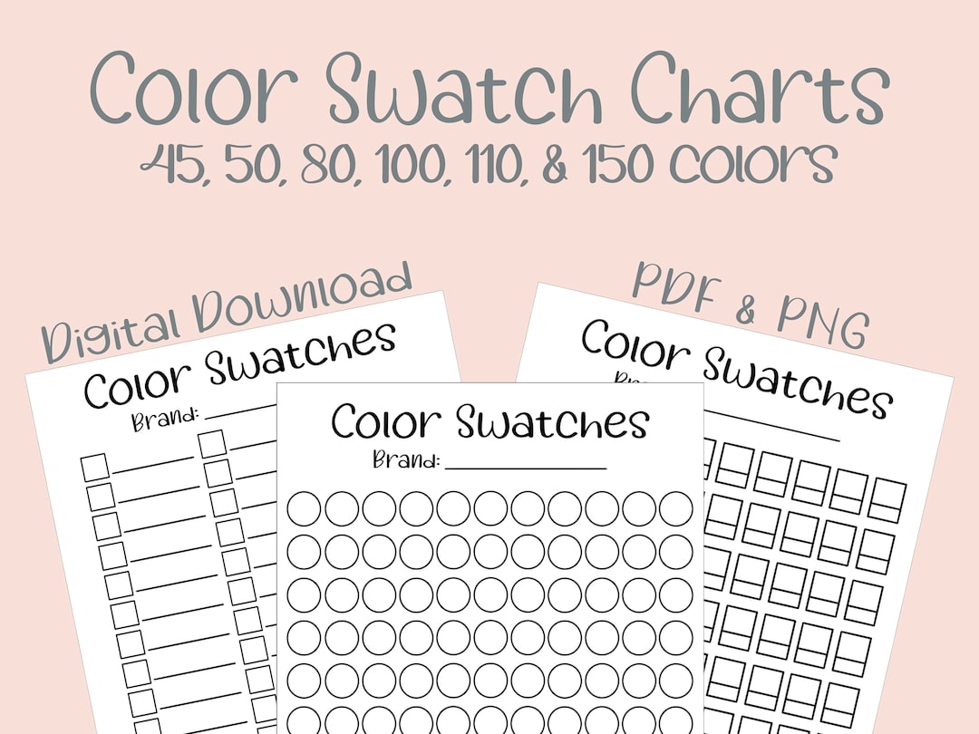 Color Swatch Chart Color Swatch Template DIY Color Swatch Marker ...