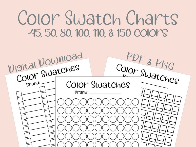 Color Swatch Chart Color Swatch Template DIY Color Swatch - Etsy