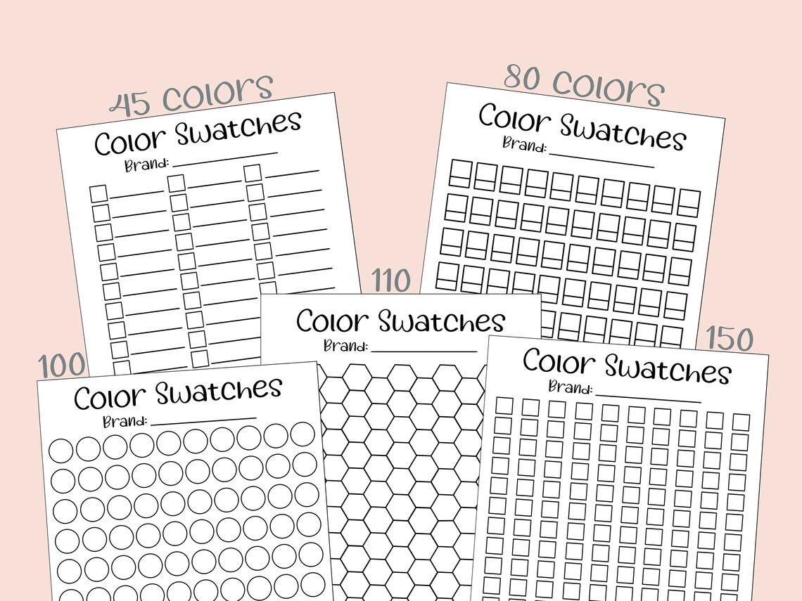 Color Swatch Chart Color Swatch Template DIY Color Swatch - Etsy UK