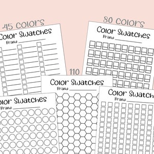 Color Swatch Chart Color Swatch Template DIY Color Swatch - Etsy