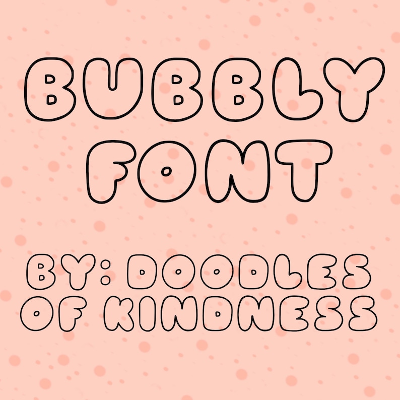 Bubbly Outline Font for Procreate (digital Download) - Etsy