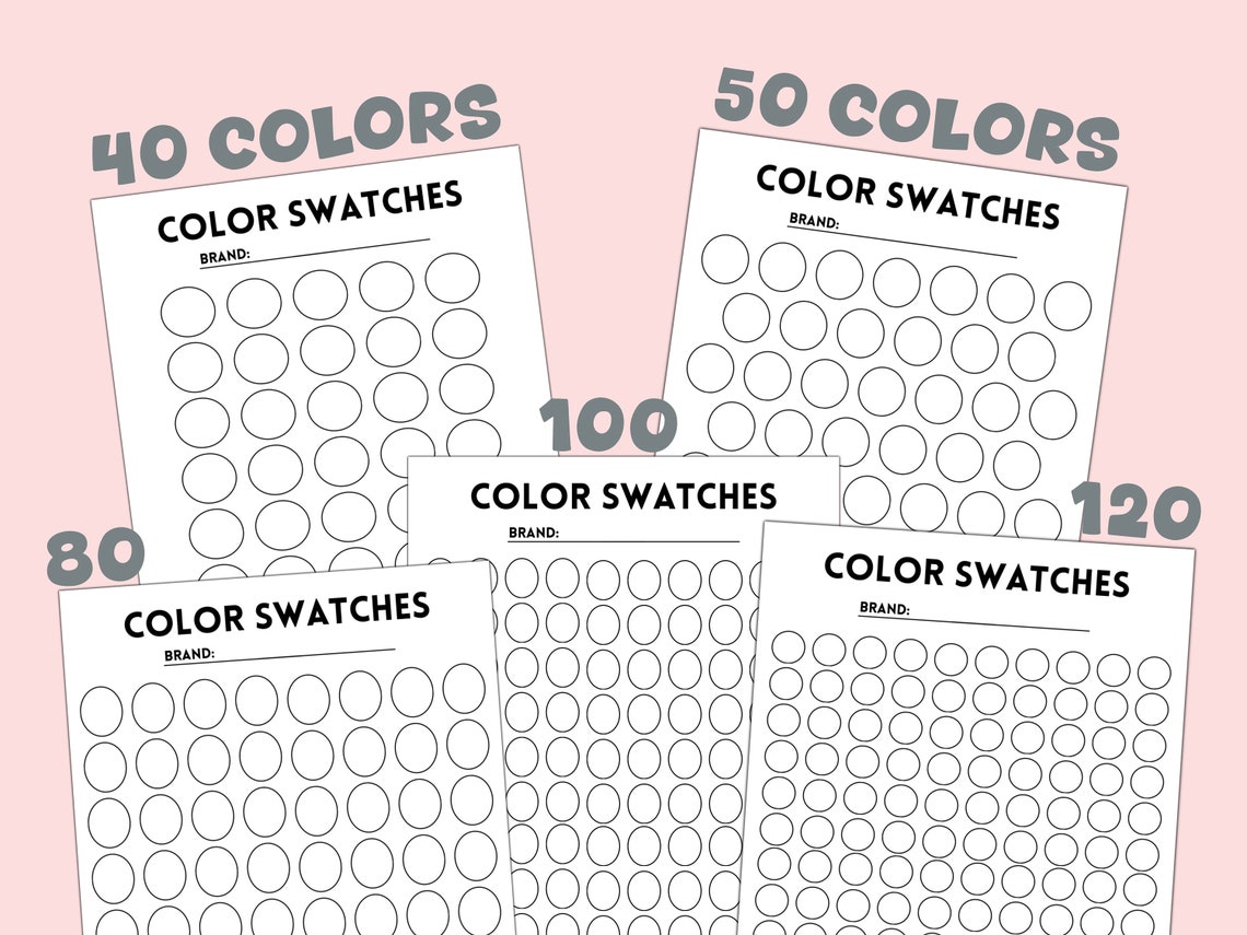 Color Swatch Chart | Color Swatch Template | DIY Color Swatch Marker ...