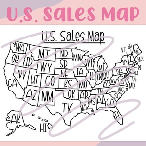 United States Sales Map | US Sales Map Tracker | Sales Tracker | Etsy ...