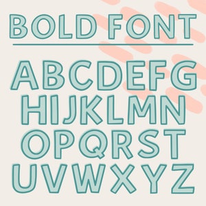 Bold Font With Outline for Procreate | Outline Font | Teacher Font ...