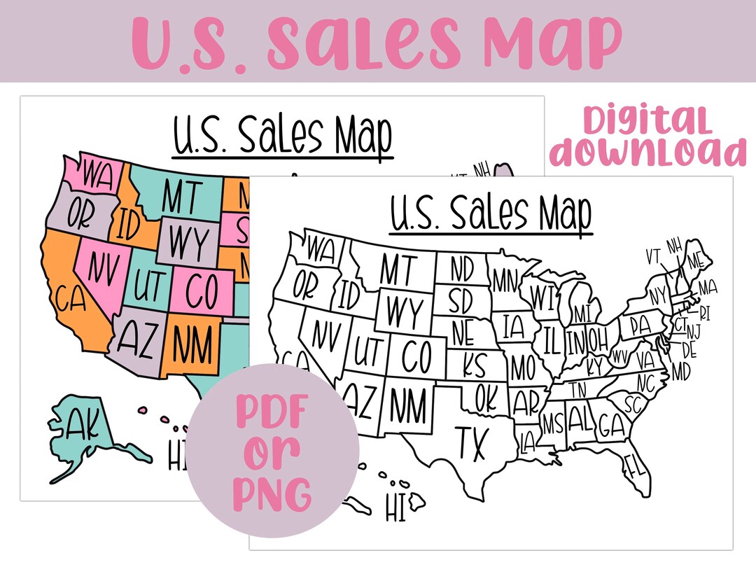 United States Sales Map | US Sales Map Tracker | Sales Tracker | Etsy ...