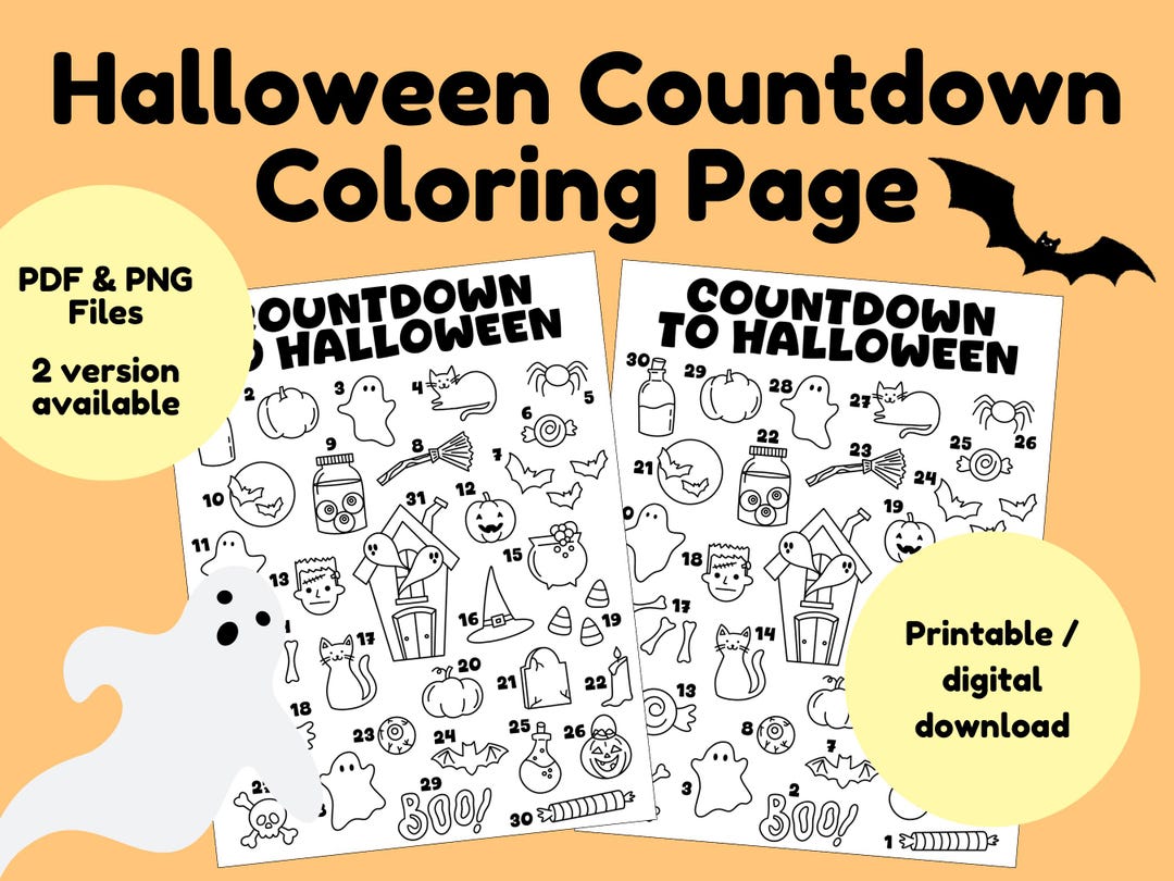 Countdown to Halloween Coloring Sheet Halloween Coloring Pages ...