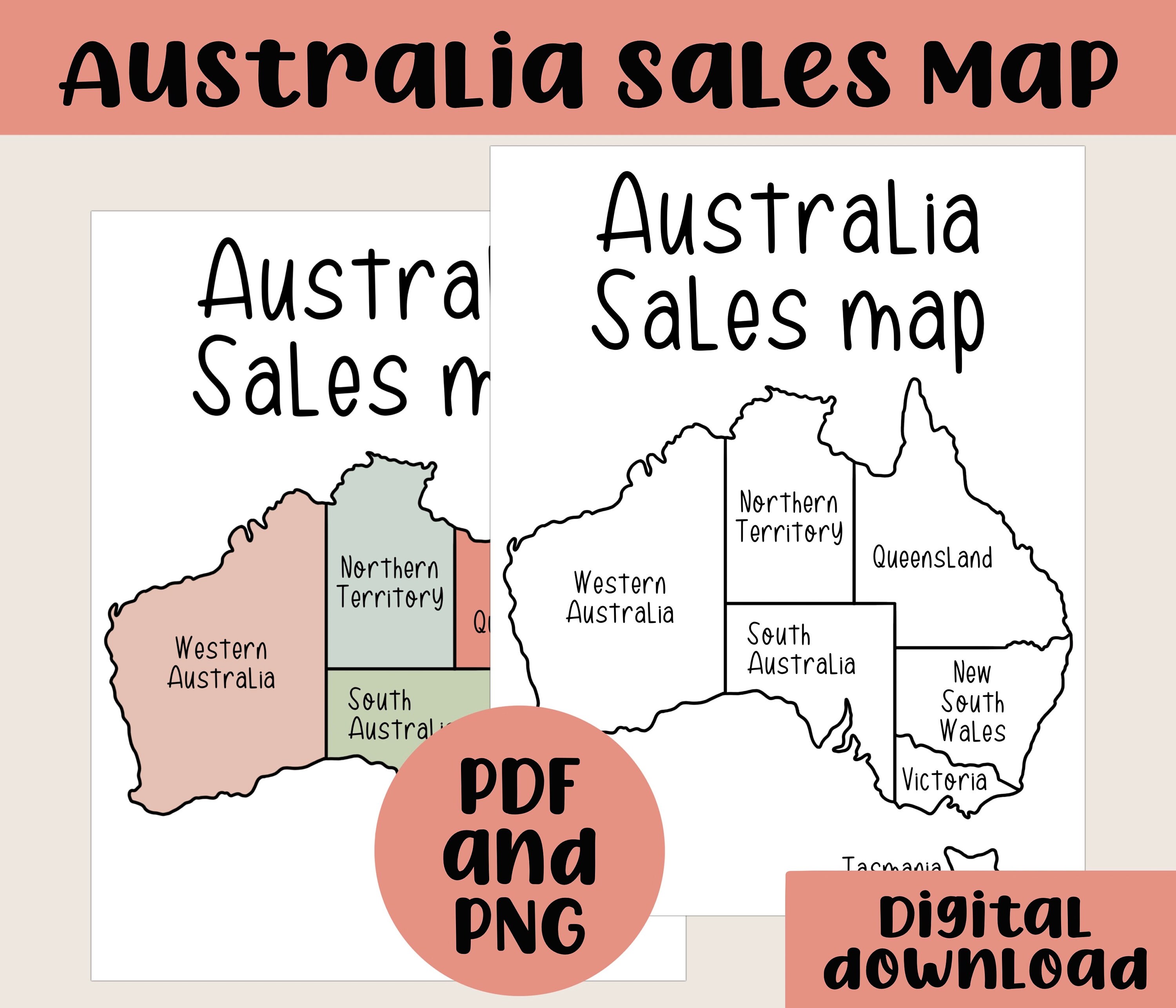 Australia Sales Map Australia Territories Map Tracker Sales Tracker ...