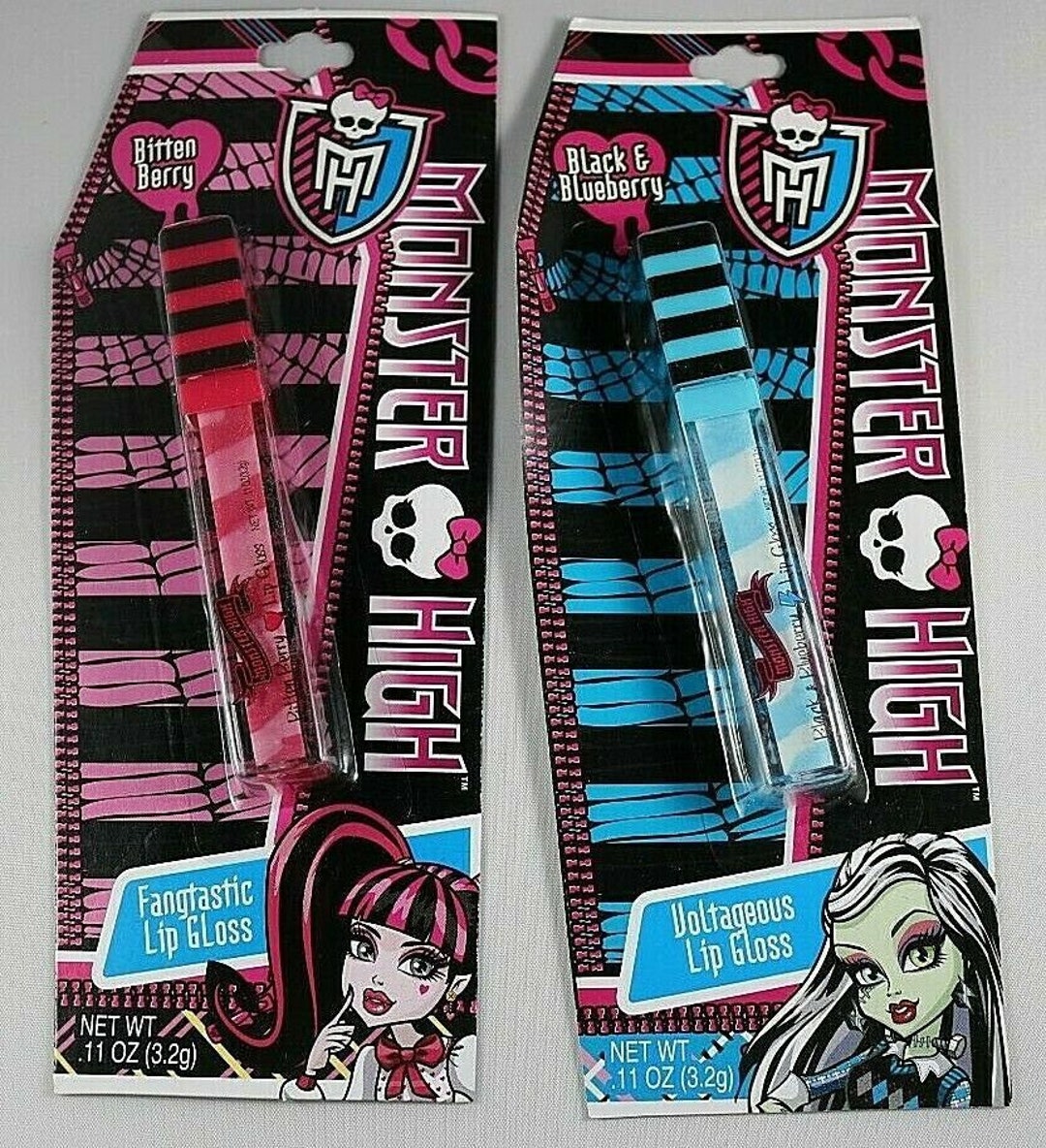 Monster High Flavored Lip Gloss Lot of 2 bitten Berry, Black ...