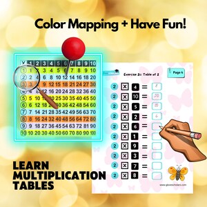 Multiplication Tables Practice Sheets | Times Tables | Sensory Colorful ...