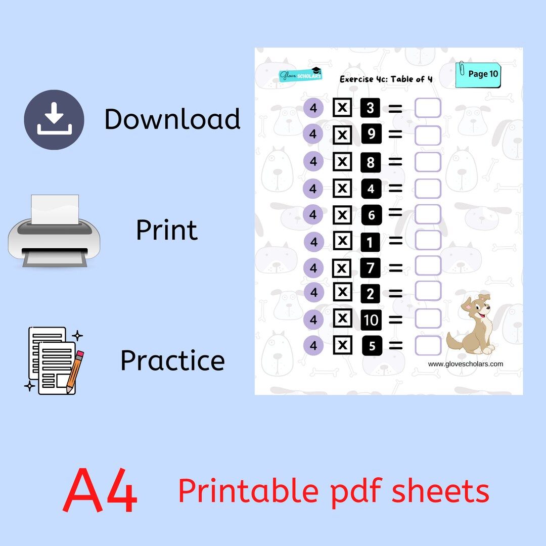 Multiplication Tables Practice Sheets | Times Tables | Sensory Colorful ...