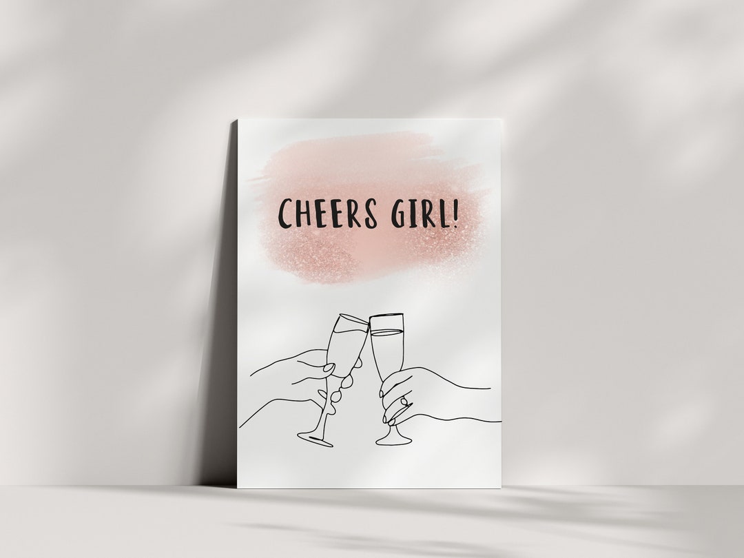 Cheers Girl Postcard Congratulations Card Greeting Card Birthday Card ...