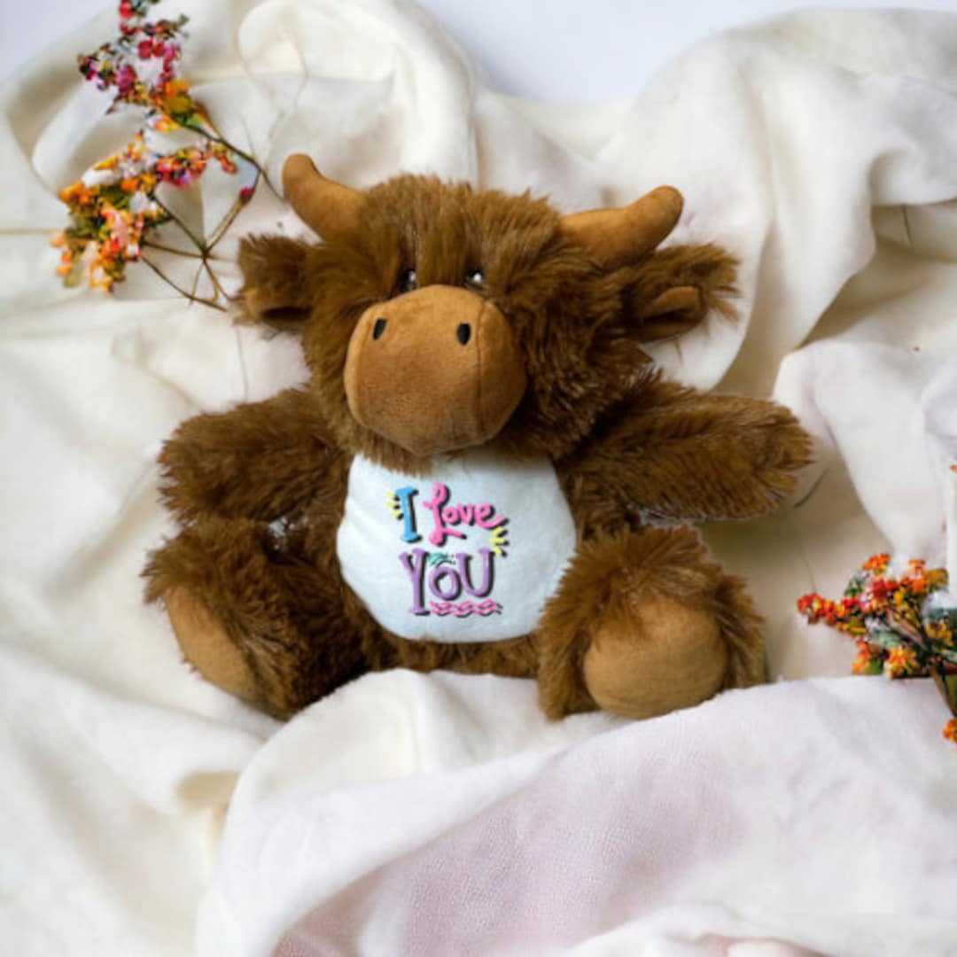 Highland Cow Plushie | Soft Toy, Personalised Gift for Cow Lovers ...