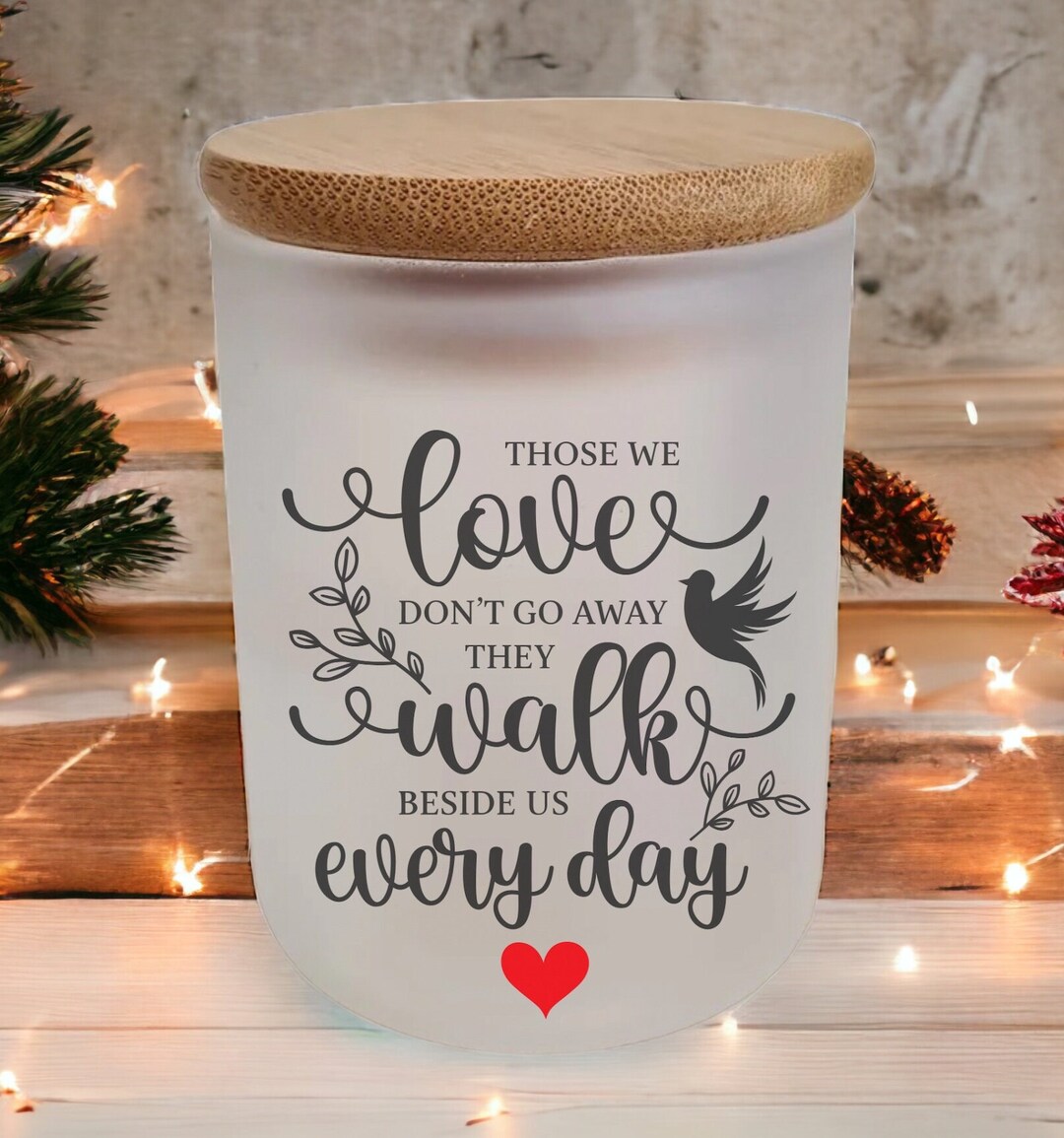 Memorial Candle Jar - Frosted Glass ,small Candle Jar for Remembrance ...