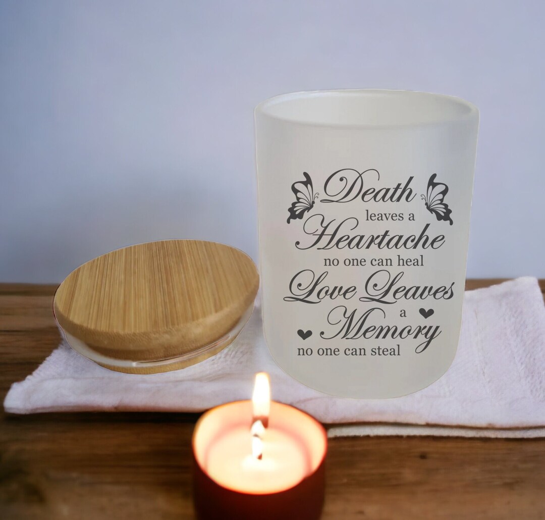 Memorial Candle Jar - Frosted Glass Small Jar, Elegant Tribute for ...