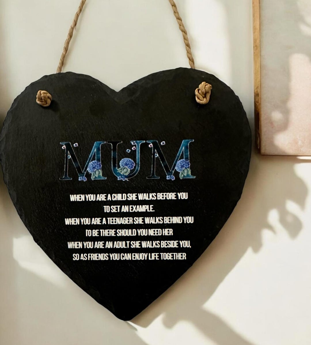 Slate Heart, Hanging Decoration, Mum Poem, Mothers Day Gift, UV Printed ...
