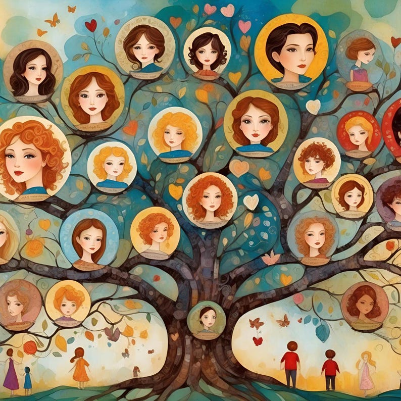 Family Ancestry Tree Backgrounds 24-pack Digital Download 14 X 11 ...