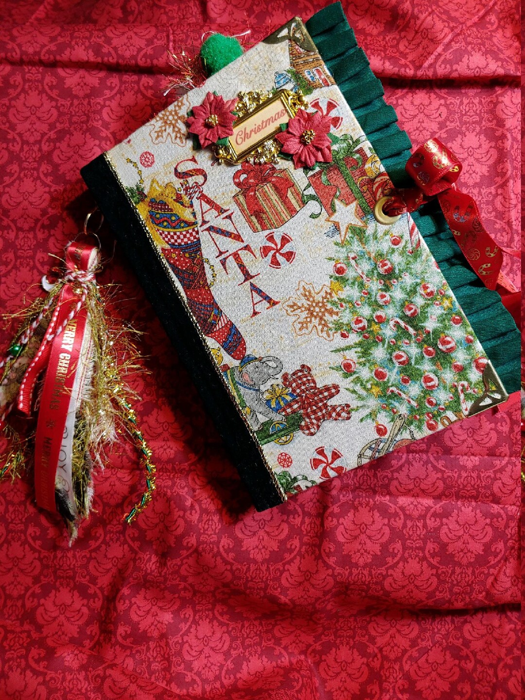 Handmade Christmas Journal: Fabric Cover, Velvet Spine, Ephemera - Etsy