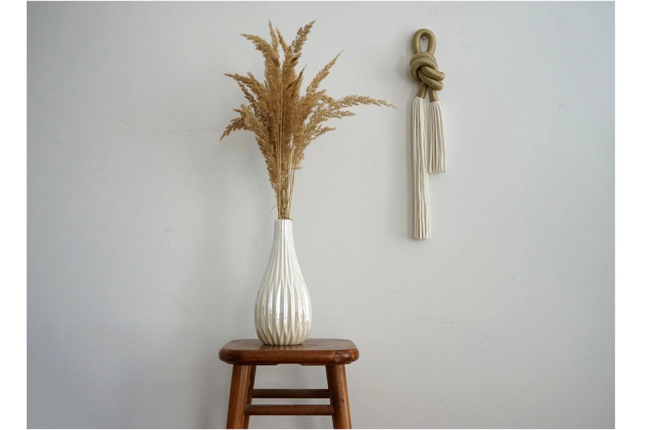 Macrame Wall Hanging - Wrapped Knot Wall Hanging- Modern Macrame Knot ...