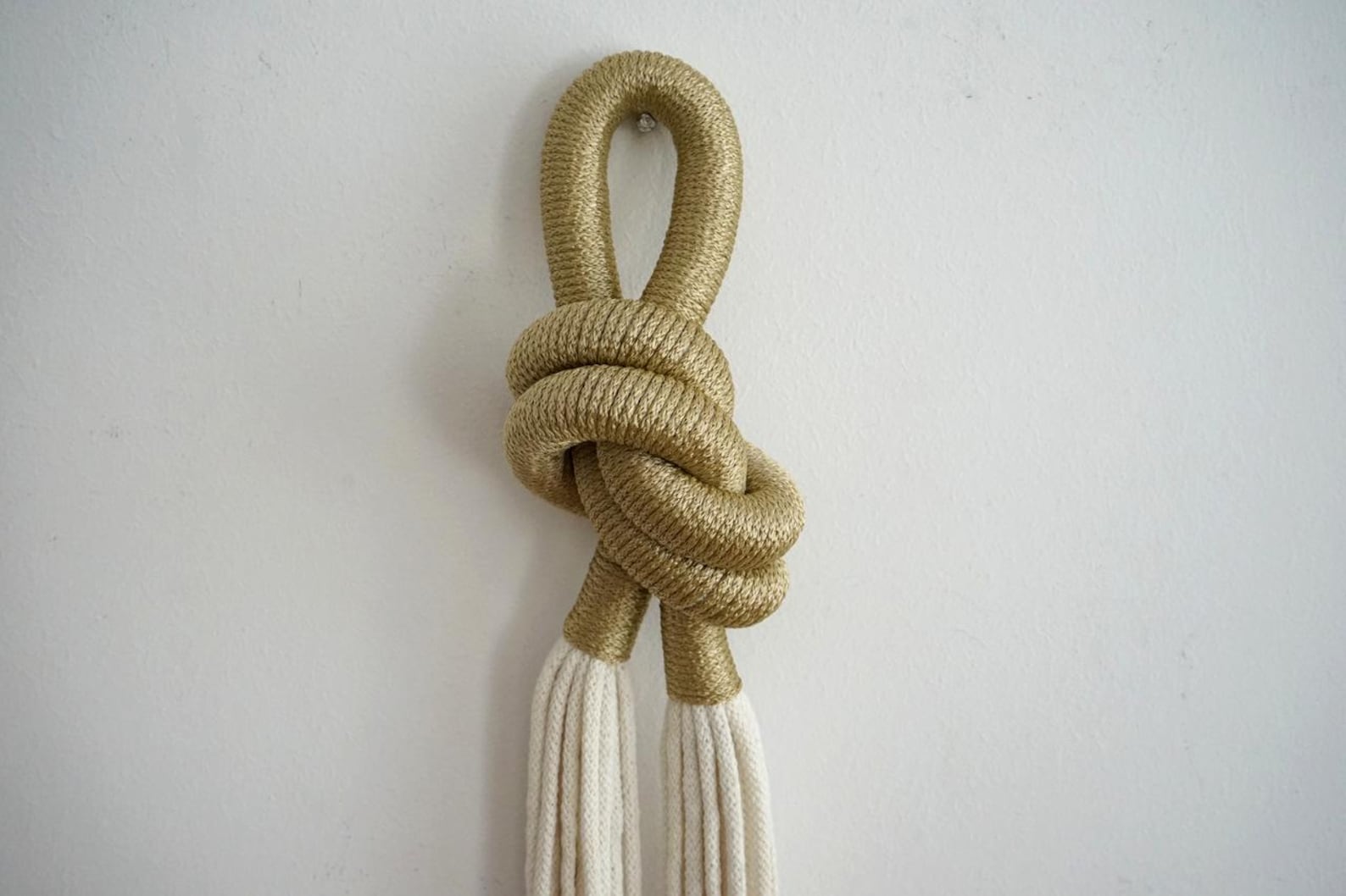 Macrame Wall Hanging - Wrapped Knot Wall Hanging- Modern Macrame Knot ...